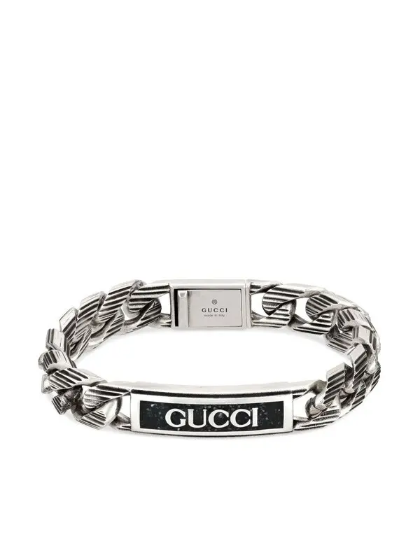 Gucci Logo-plaque Engraved Chain Bracelet