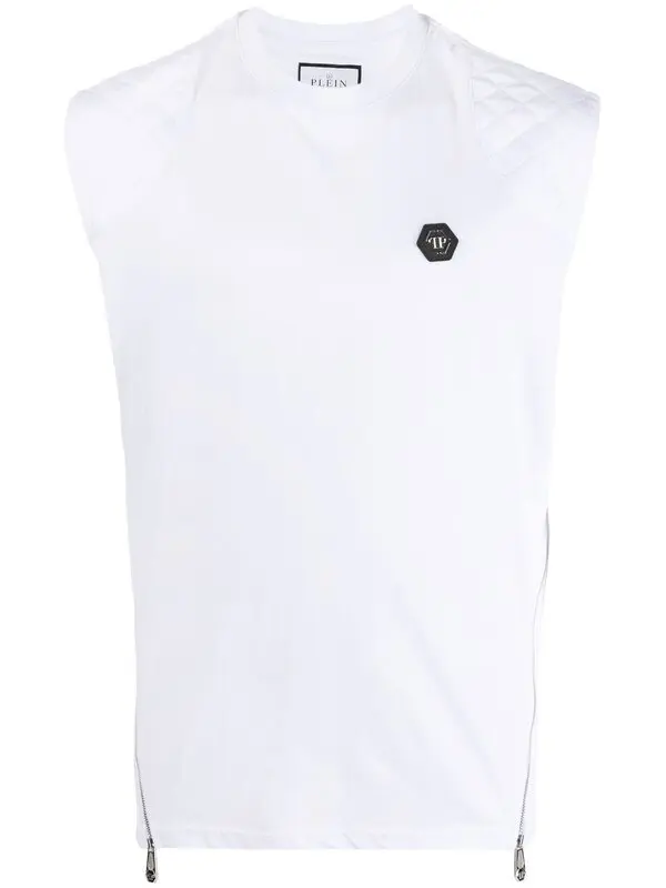 Philipp Plein Hexagon Quilted Vest - White