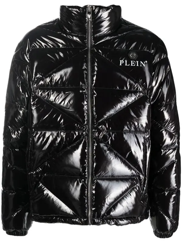 Philipp Plein High-shine Padded Jacket - Black