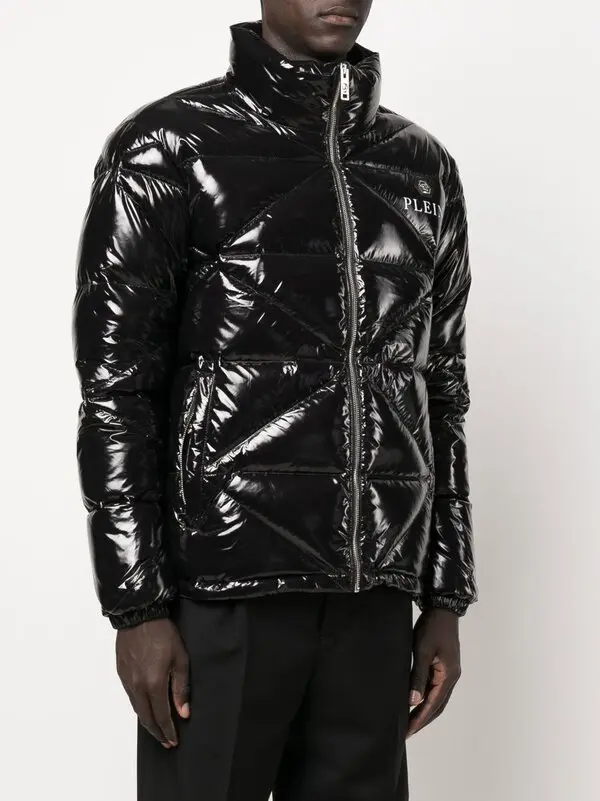 Philipp Plein High-shine Padded Jacket - Black