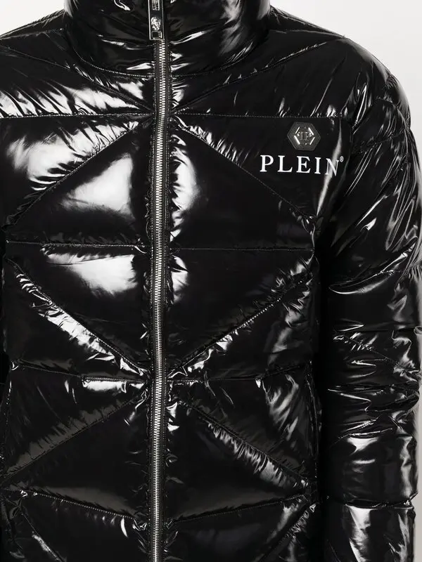 Philipp Plein High-shine Padded Jacket - Black