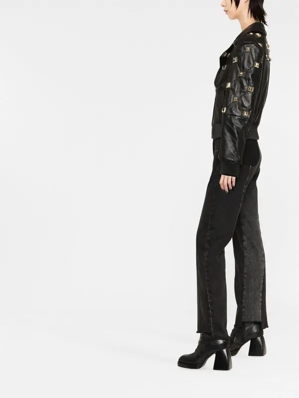 Philipp Plein Studded Leather Bomber Jacket