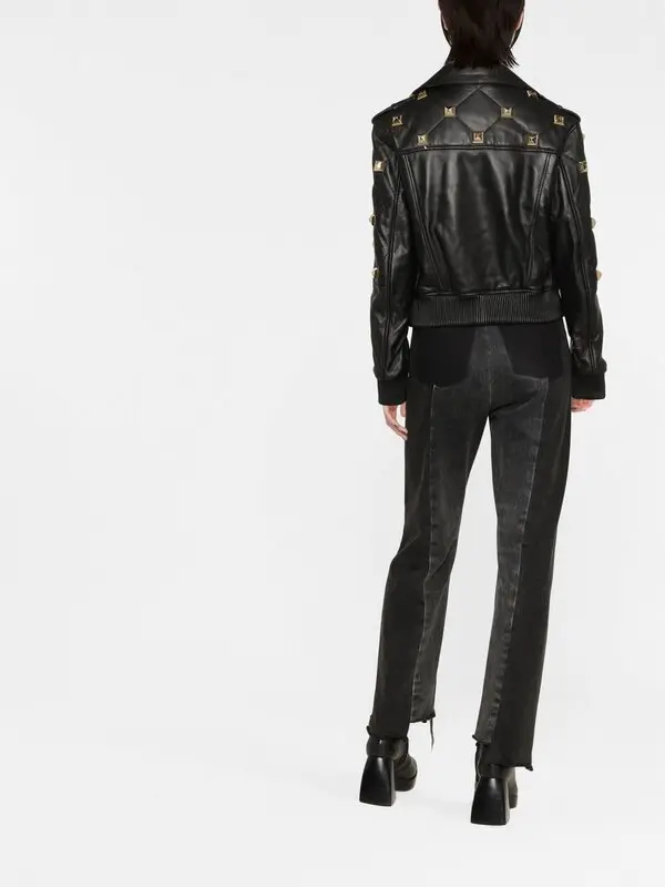 Philipp Plein Studded Leather Bomber Jacket