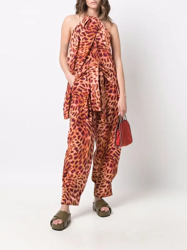 Stella McCartney Leopard Print Tied Trousers