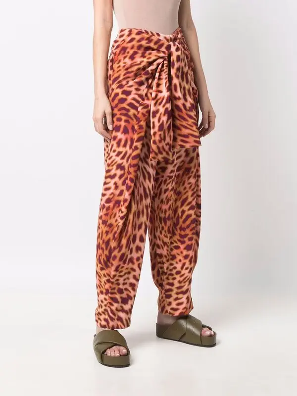 Stella McCartney Leopard Print Tied Trousers