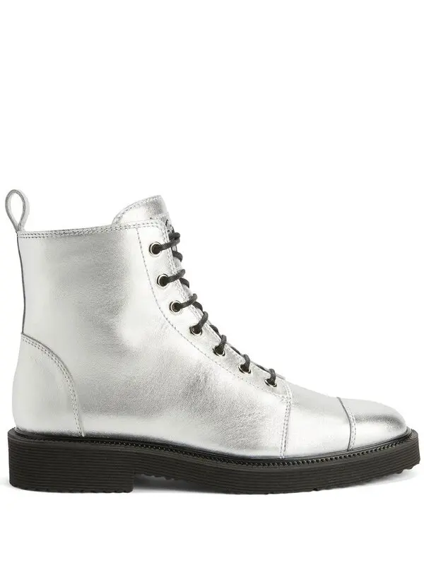 GIUSEPPE ZANOTTI Thora Lace-up Ankle Boots - Silver