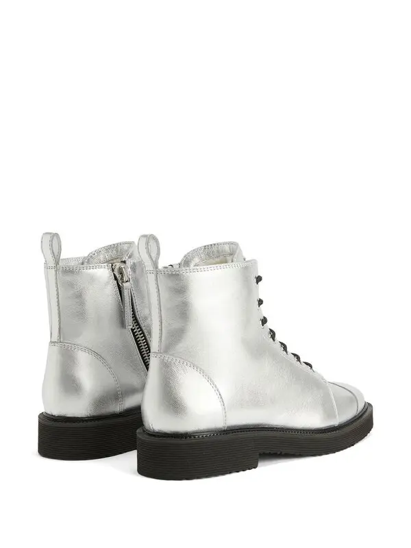 GIUSEPPE ZANOTTI Thora Lace-up Ankle Boots - Silver