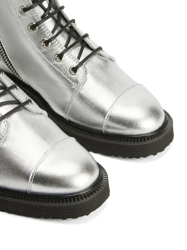GIUSEPPE ZANOTTI Thora Lace-up Ankle Boots - Silver