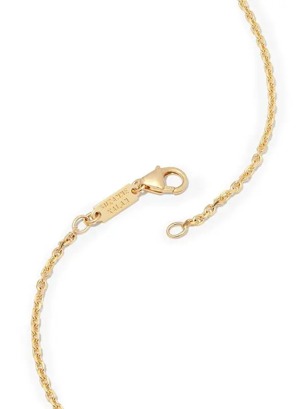 SUZANNE KALAN 18kt Yellow Inlay Diamond And Sapphire Dog Tag Pendant Necklace