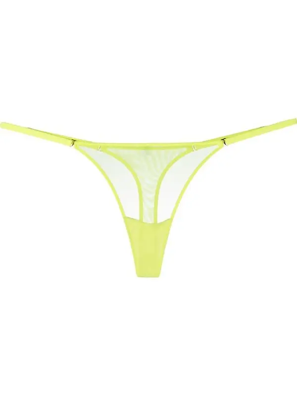 MAISON CLOSE Corps À Corps Neon Low-rise Sheer Thong - Yellow