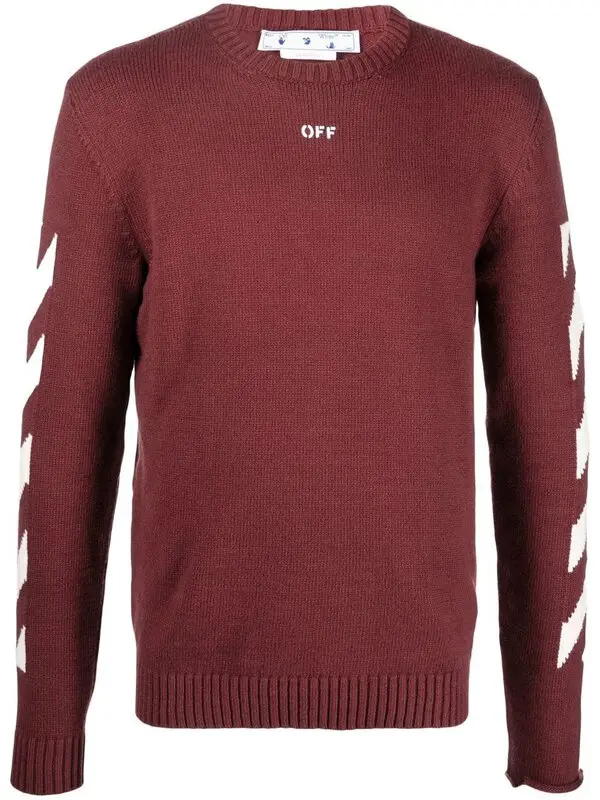Off-White Arrow-knit Crew Neck Jumper