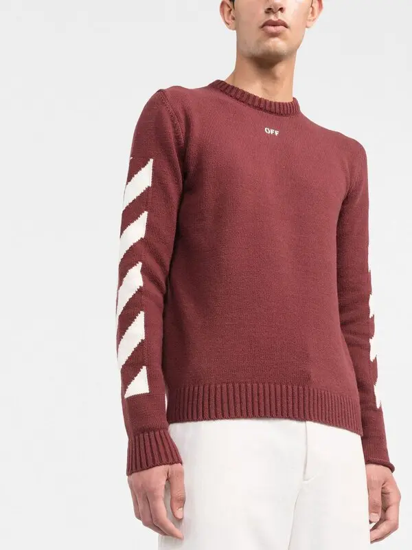 Off-White Arrow-knit Crew Neck Jumper