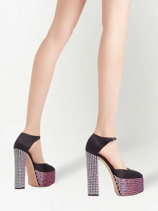 GIUSEPPE ZANOTTI 150mm Strass Platform Pumps - Black