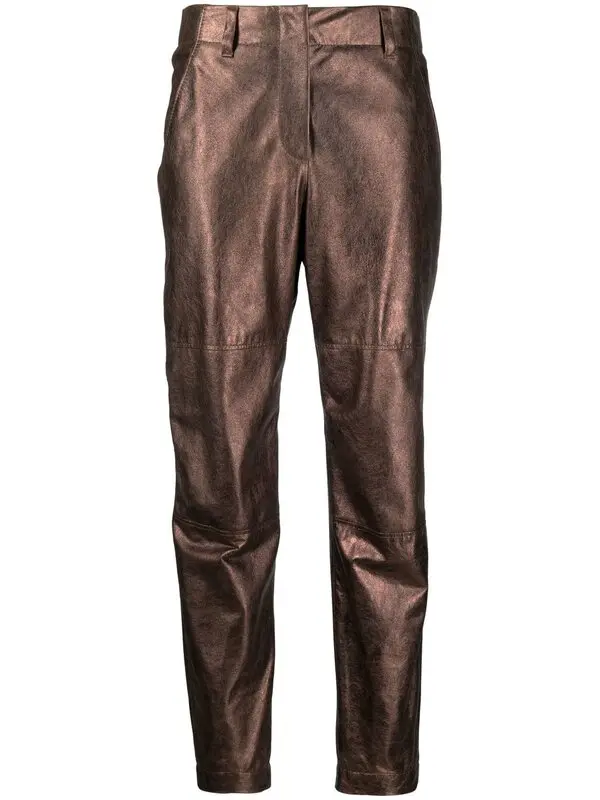 Brunello Cucinelli High-waisted Leather Trousers