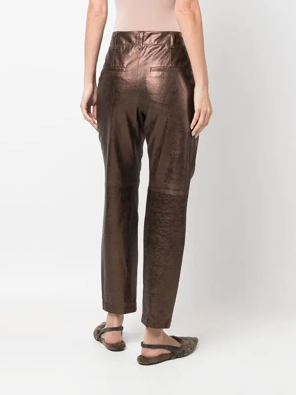 Brunello Cucinelli High-waisted Leather Trousers