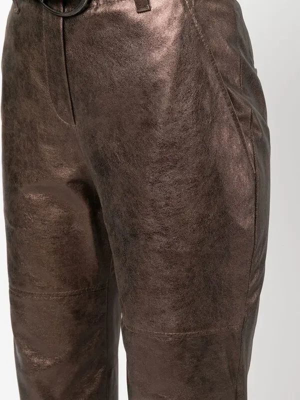 Brunello Cucinelli High-waisted Leather Trousers