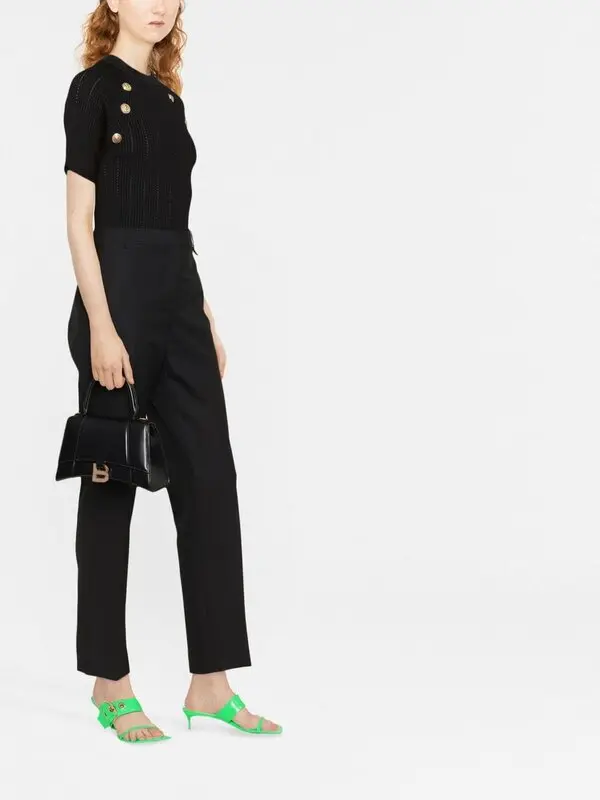Balmain Button-detail Short-sleeve Top