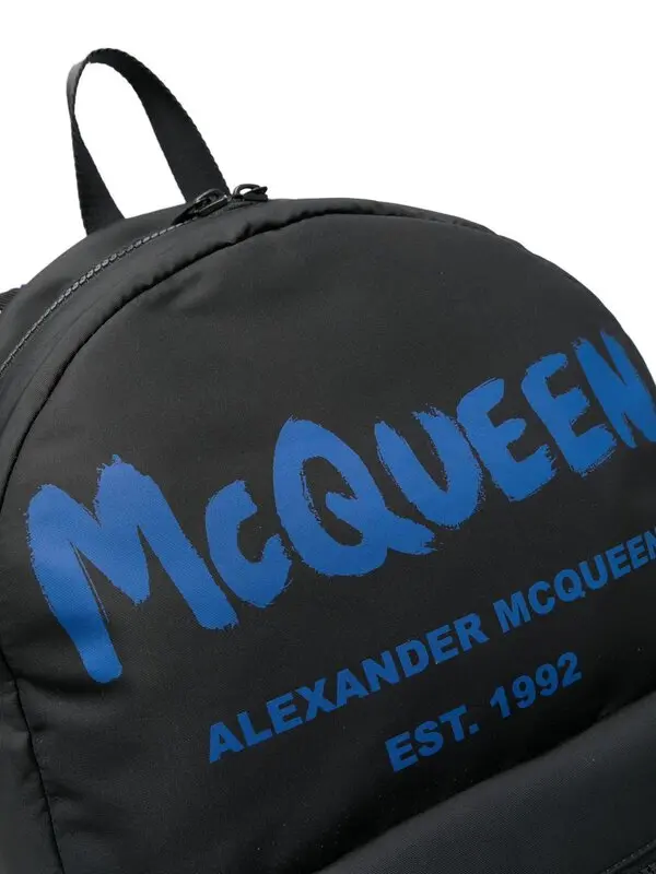Alexander McQueen Logo-print Backpack - Black