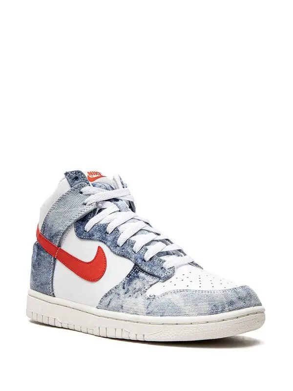 Nike Dunk High Washed Denim Sneakers - Blue