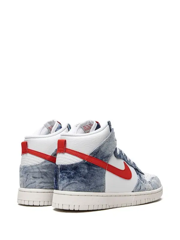 Nike Dunk High Washed Denim Sneakers - Blue