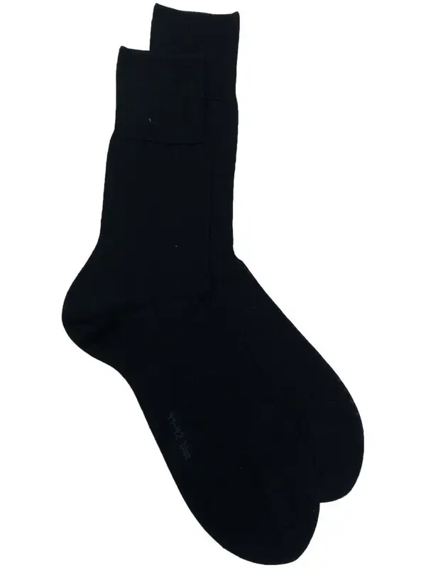 Falke Intarsia-knit Logo Cotton Socks - Blue
