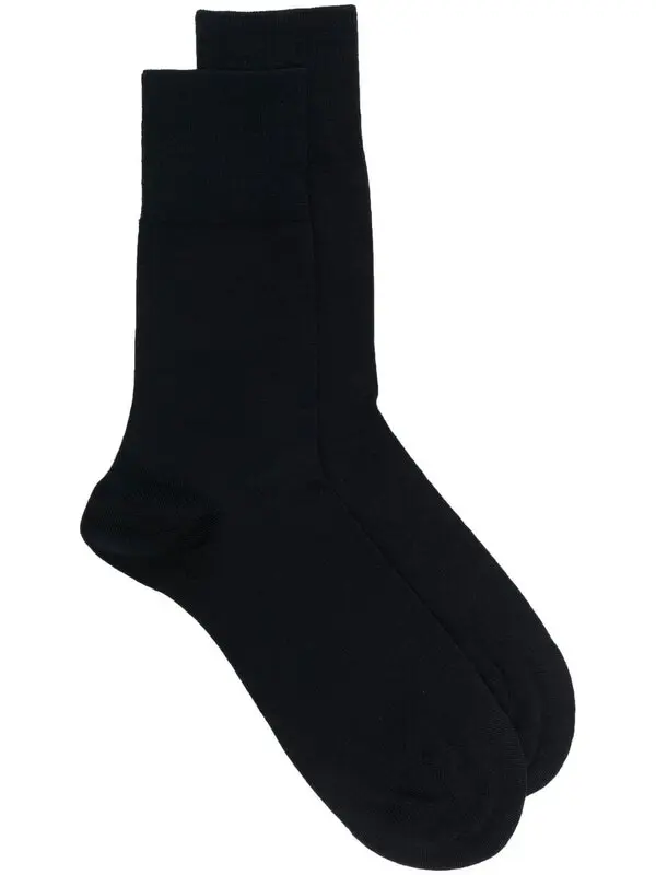 Falke Logo-knit Virgin-wool Socks - Blue