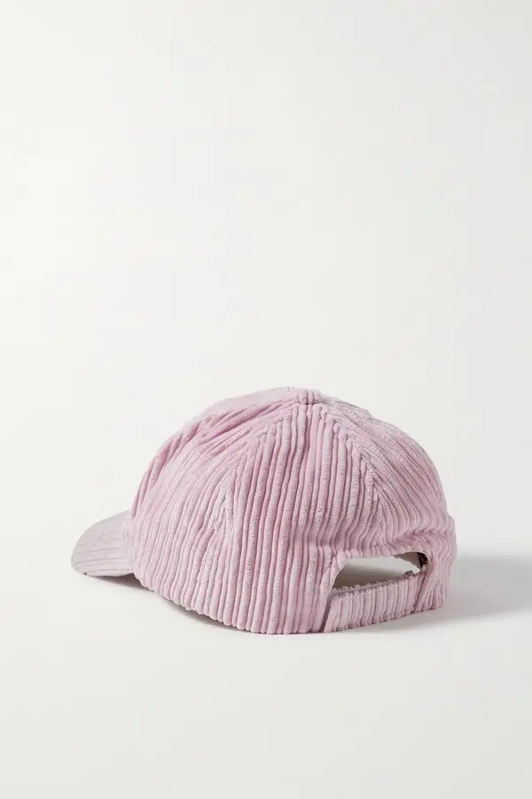 NWT ISABEL MARANT
Tyron embroidered corduroy baseball cap hat light pink aw2122-etoile-04-casquette-  main image 3