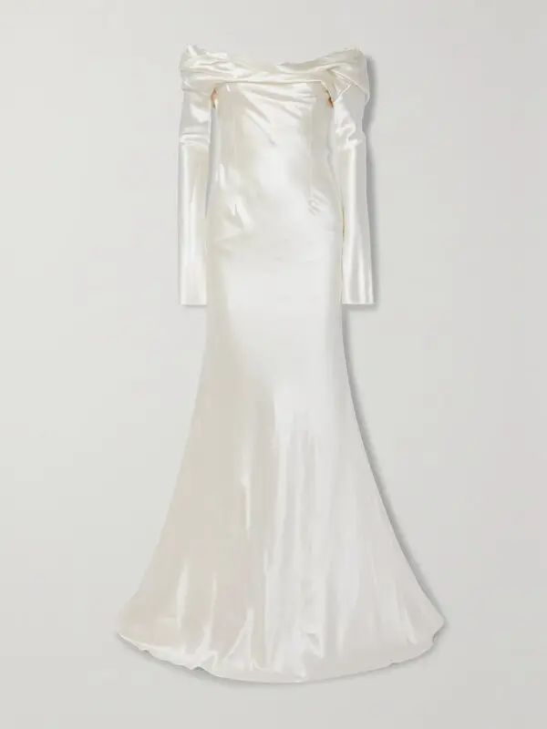 DANIELLE FRANKEL Noa Off-the-shoulder Gown - Neutrals