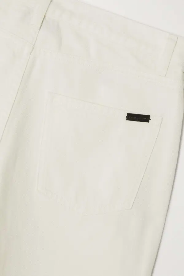 Saint Laurent Distressed High-rise Slim-leg Jeans