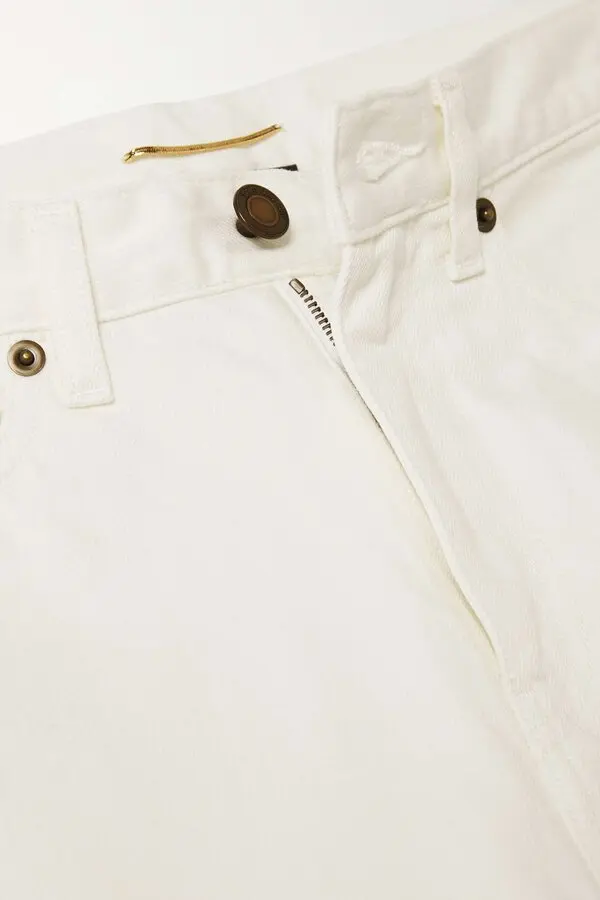 Saint Laurent Distressed High-rise Slim-leg Jeans