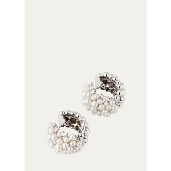 Paul Morelli Lagrange Pearl And Diamond Huggie Earrings