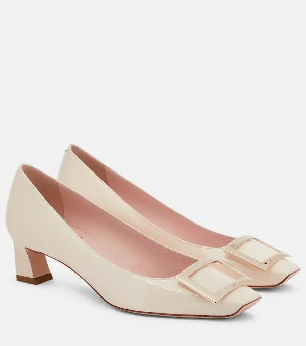 ROGER VIVIER Trompette Patent Leather Pumps - White