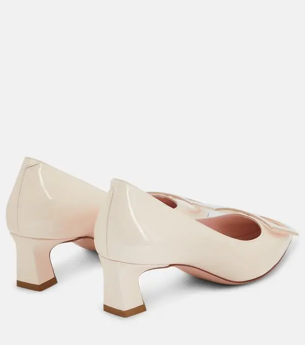 ROGER VIVIER Trompette Patent Leather Pumps - White