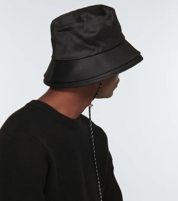 Sacai Cotton Bucket Hat In Black - 30% Off | Editorialist