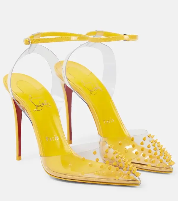 CHRISTIAN LOUBOUTIN Spikoo 100 Pvc And Leather Pumps - Yellow