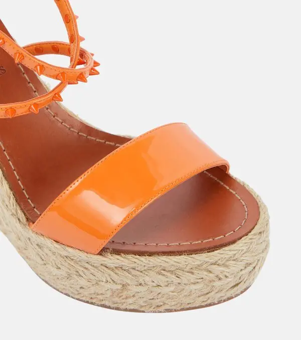 CHRISTIAN LOUBOUTIN Chocazeppa 120 Embellished Wedge Sandals - Orange