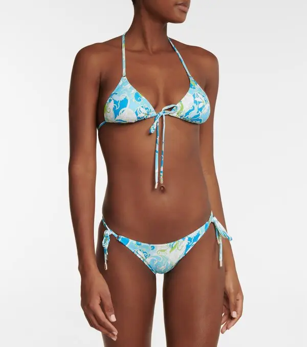 Melissa Odabash Portugal Paisley Printed Bikini Top - Blue