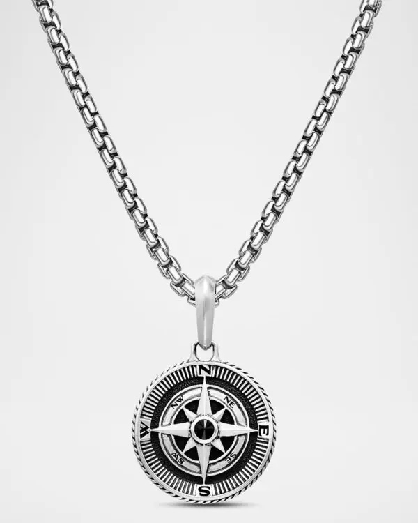 David Yurman Maritime Compass Diamond Pendant - Black Diamond