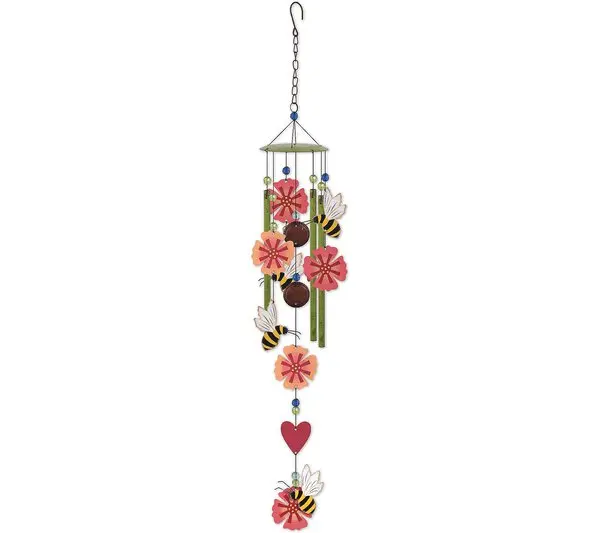 SUNSET VISTA DESIGNS Honeybees & Flowers Wind Chimes - One-color