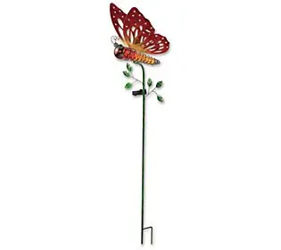 SUNSET VISTA DESIGNS Svd 41' Orange Butterfly/hummingbird Feed Solar Stake - One-color