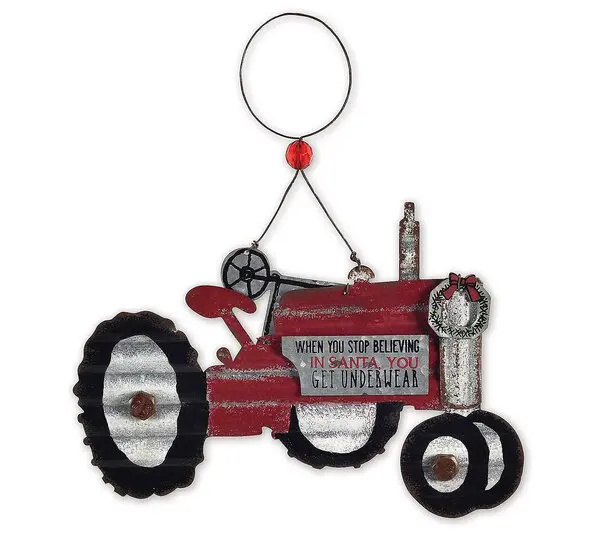SUNSET VISTA DESIGNS Svd Festive Farm Fresh Tractor Ornament - One-color