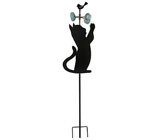 SUNSET VISTA DESIGNS Black Cat Silhouette Garde N Stake Spinner - One-color