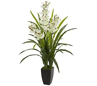 NEARLY NATURAL 45in. Cymbidium Orchid Artificial Plant - One-color