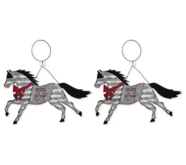 SUNSET VISTA DESIGNS Svd Galvanized Metal Horse Ornament - One-color