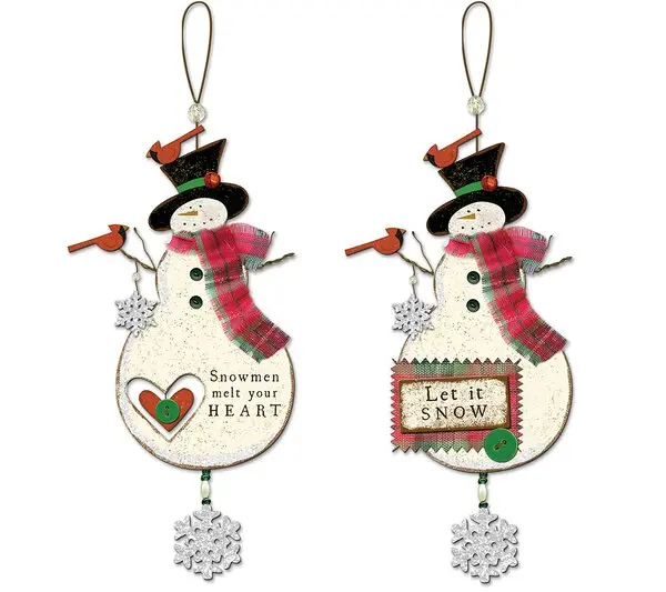 SUNSET VISTA DESIGNS Svd Northwoods Snowman Ornament - One-color