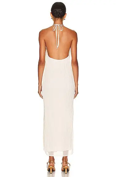 open lace back dress St. Agni Sheer Silk Circle Hem Dress