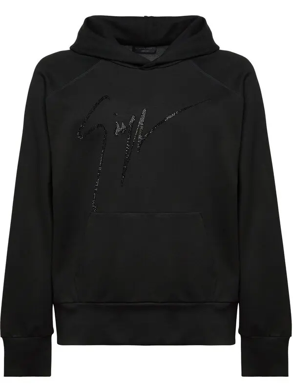 GIUSEPPE ZANOTTI Crystal Embellished Logo Hoodie
