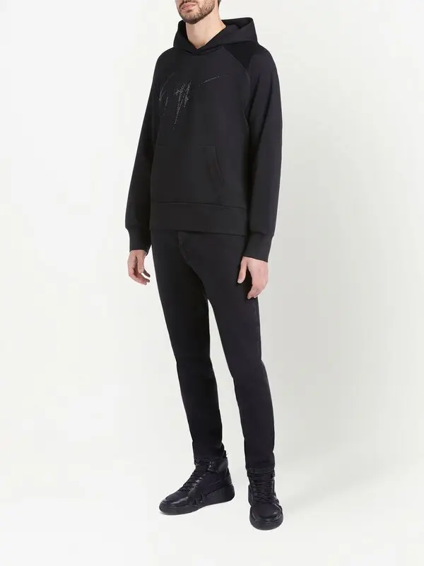 GIUSEPPE ZANOTTI Crystal Embellished Logo Hoodie