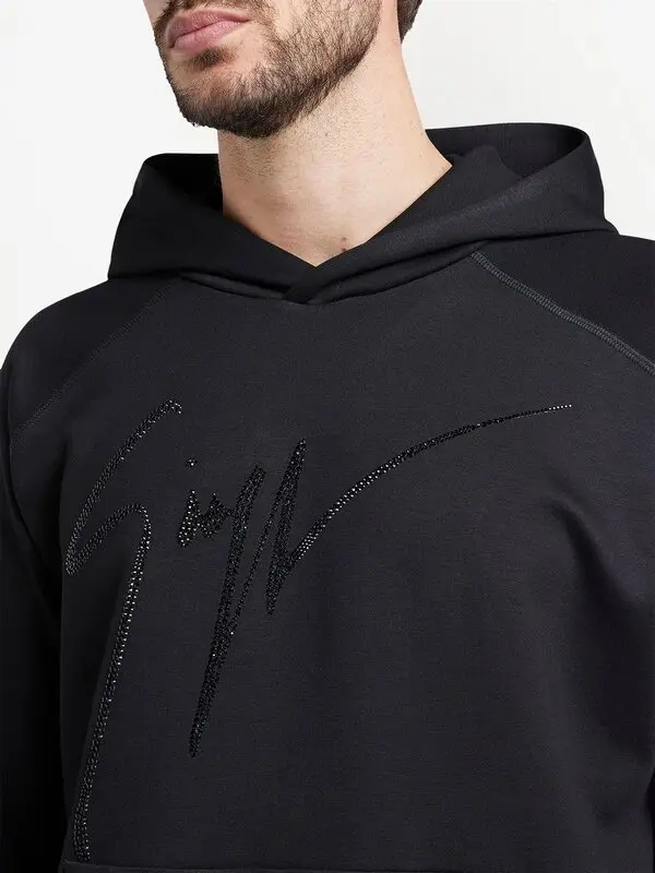 GIUSEPPE ZANOTTI Crystal Embellished Logo Hoodie