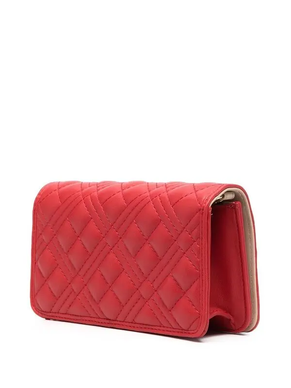 Moschino Diamond-quilted Logo-lettering Crossbody Bag